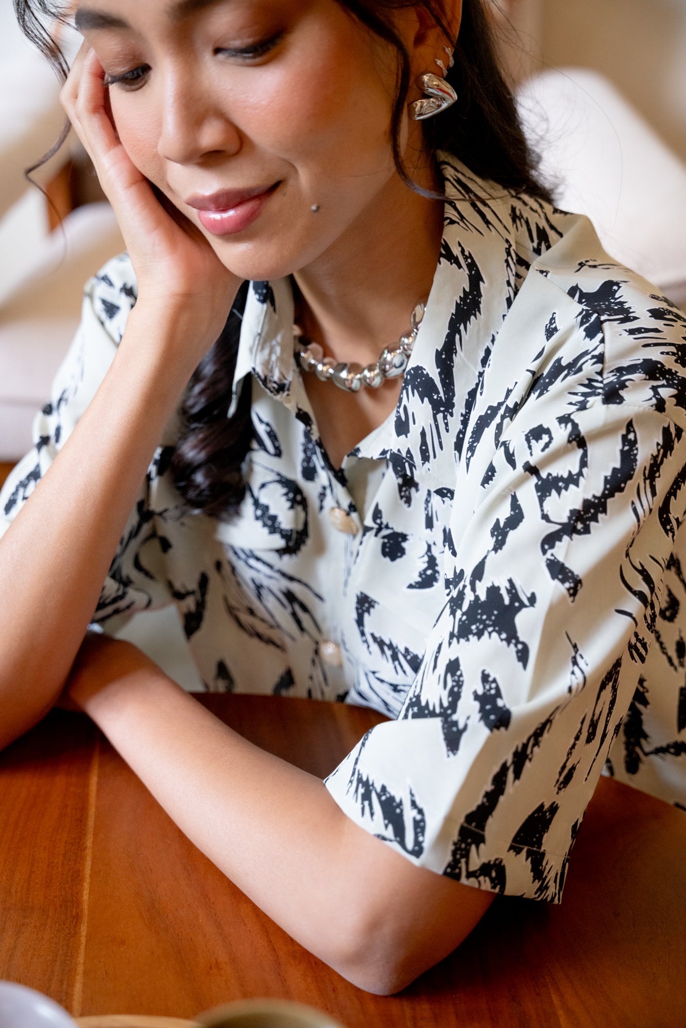 Freia Crop Box top in Grey/Black – Nuria